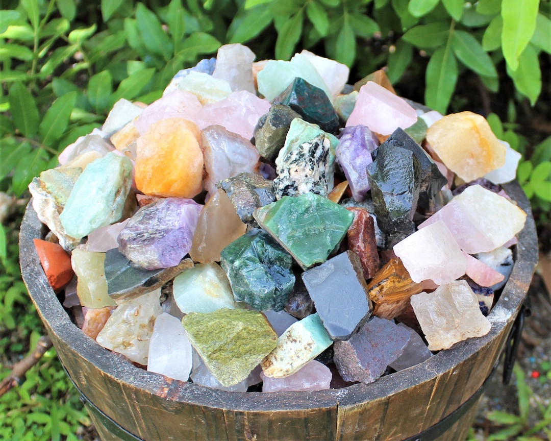 3 Lb Bulk Lot Rough Natural Gemstones 'india Mix' - Mixed Assortment ...