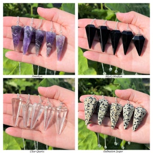 Crystal Gemstone Pendulums - HUGE Selection - Faceted Pendulum With ...