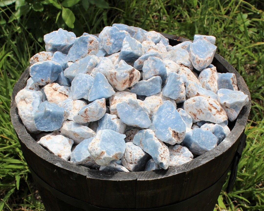 Angelite Raw Natural Stones: Choose Ounces or Lb Bulk Wholesale Lots ...