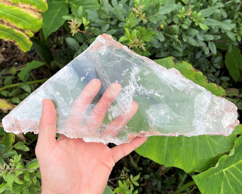 EXTRA LARGE Natural Selenite Slabs, 1 - 2 Lb Raw Selenite Crystal Slice ...
