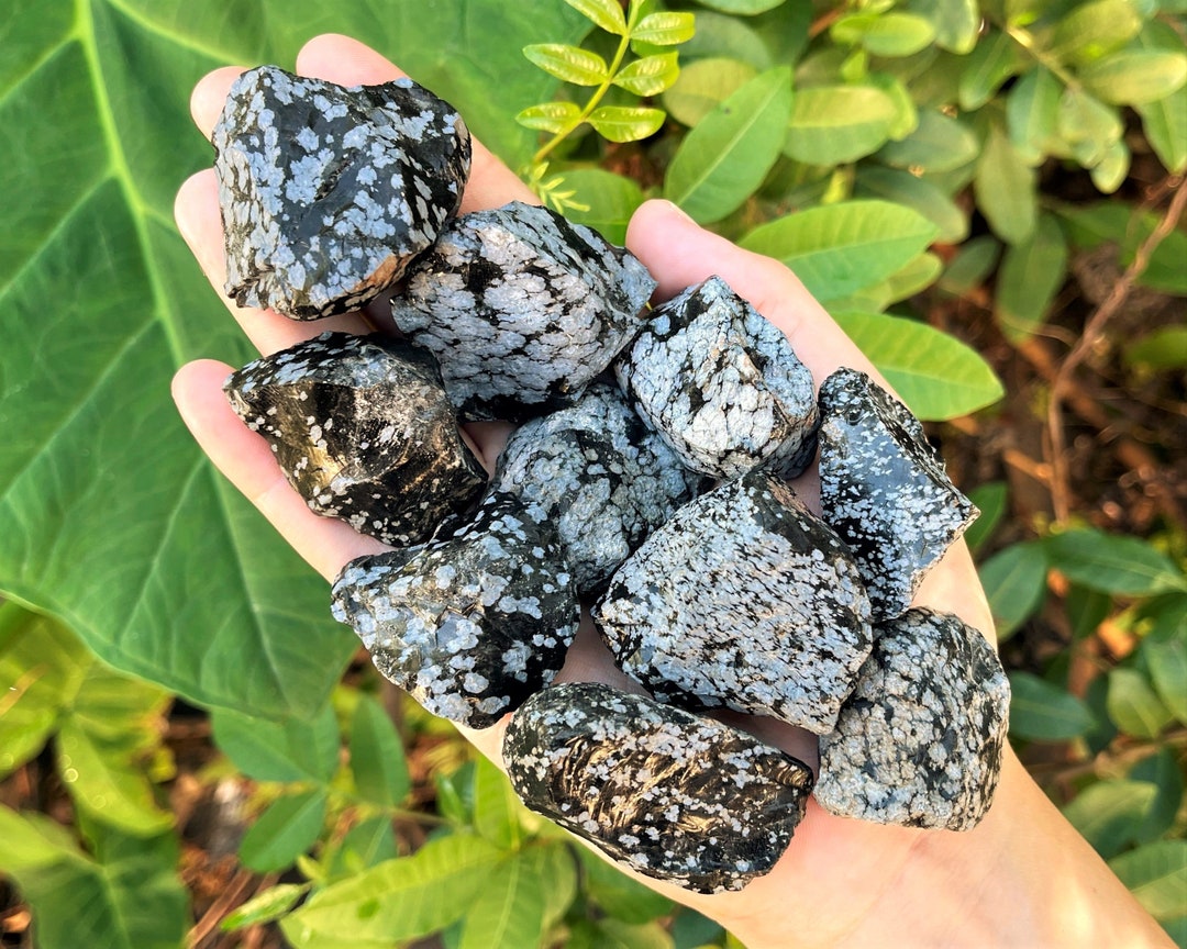 Snowflake Obsidian Rough Natural Stones: Choose How Many Pieces ('A ...