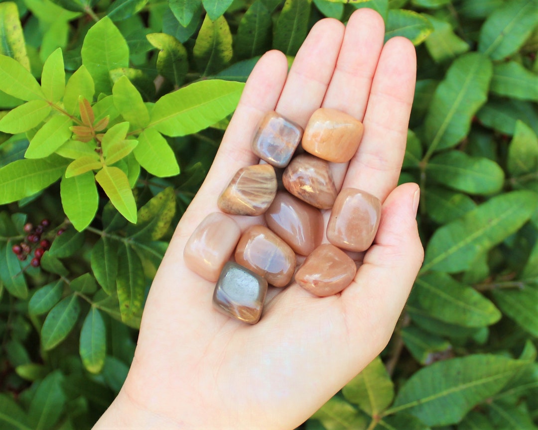 Peach Moonstone Tumbled Stones: Choose How Many Pieces (premium Quality ...
