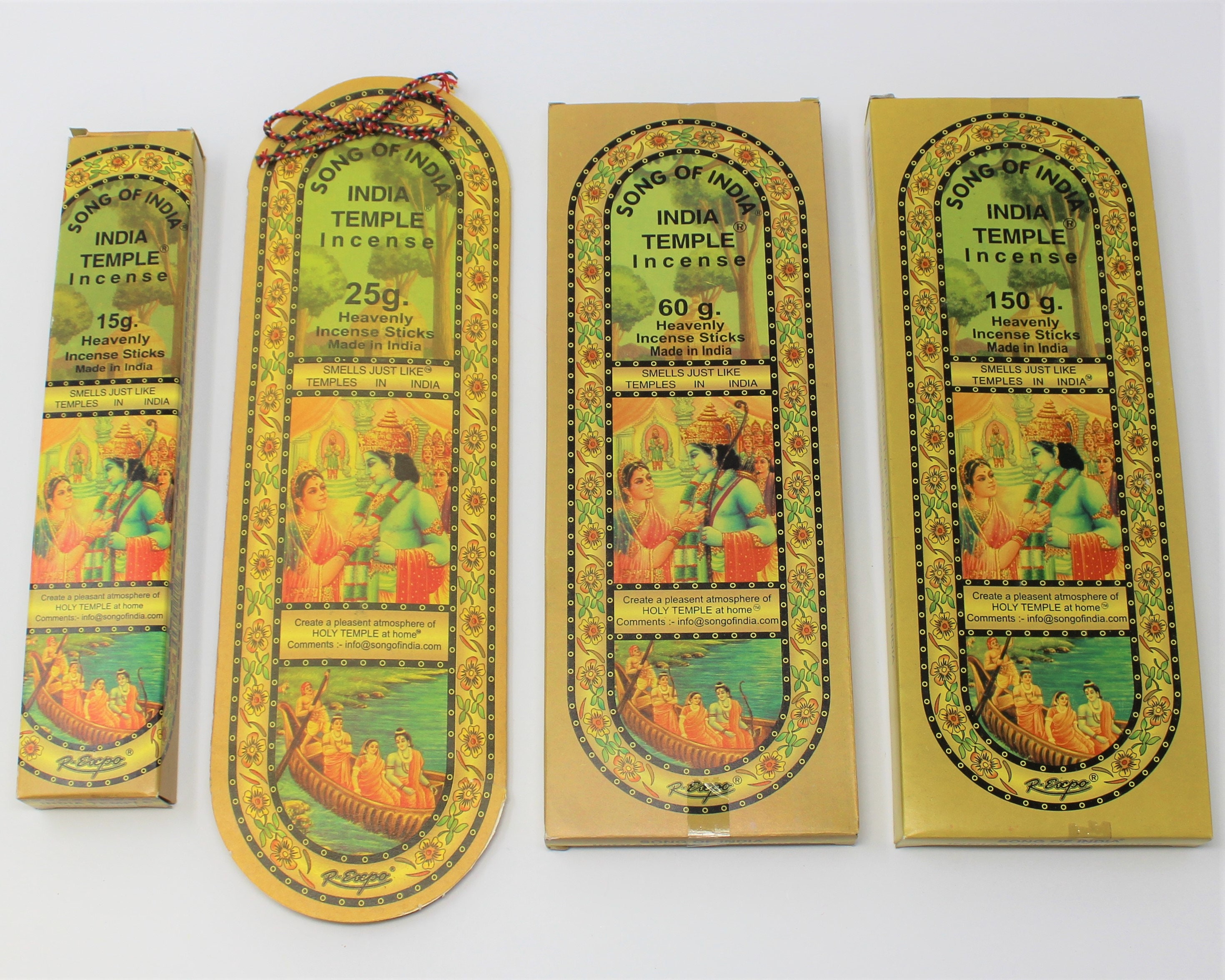 Song of India (Indian Temple) Incense Sticks: Pick 15 25 60 or 150 gram ...