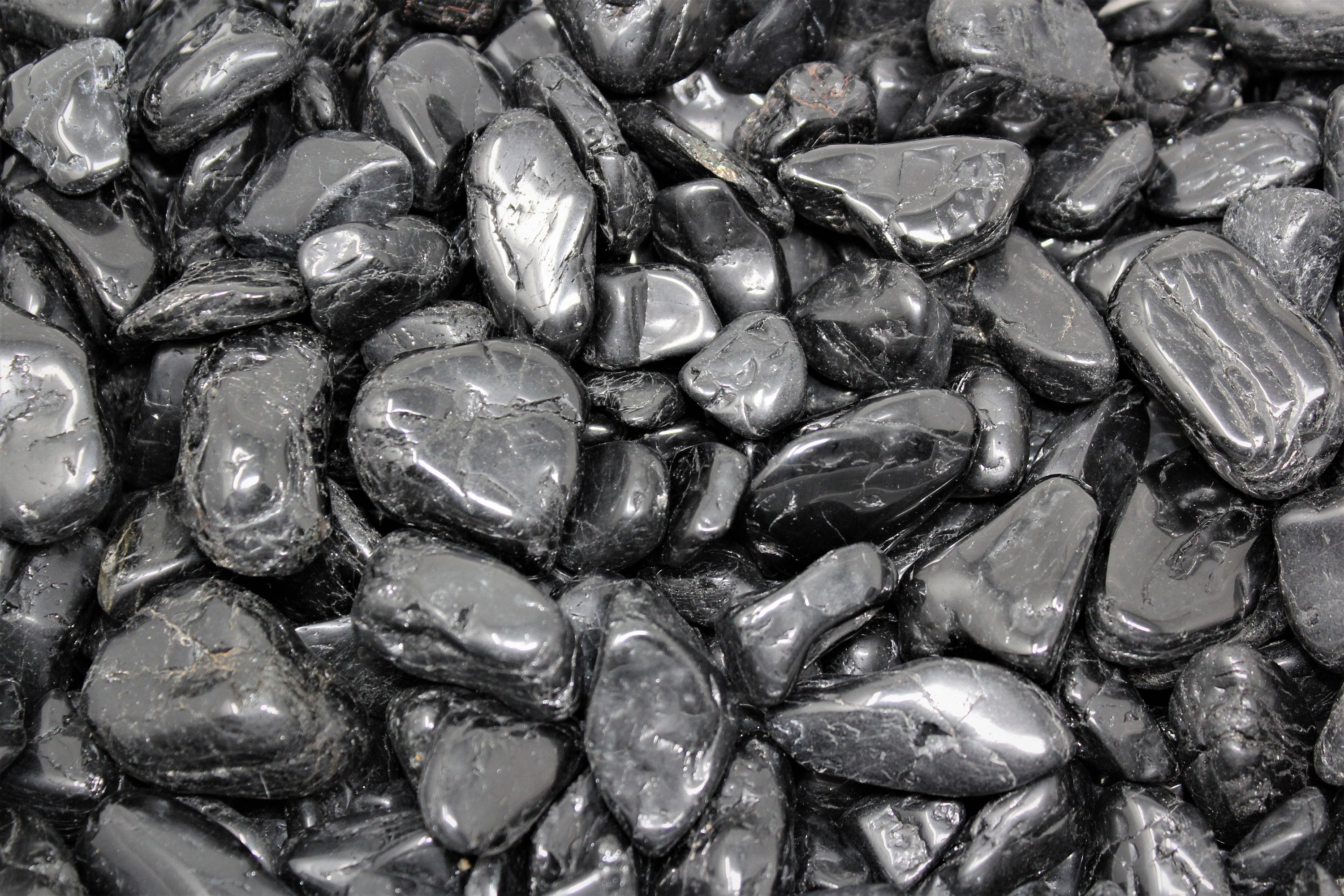 Black Tourmaline Tumbled Stones, Large 0.75 - 1.25: Choose 4 oz, 8 oz ...