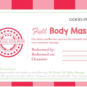 Coupons for Lovers (25 High Quality Color Coupons) - Etsy