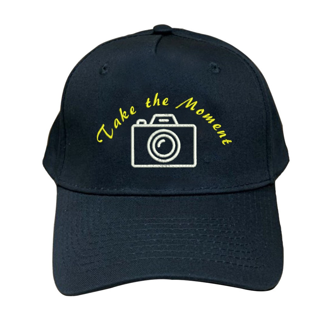 Take the Moment With a Camera Hat Photographer Embroidered - Etsy