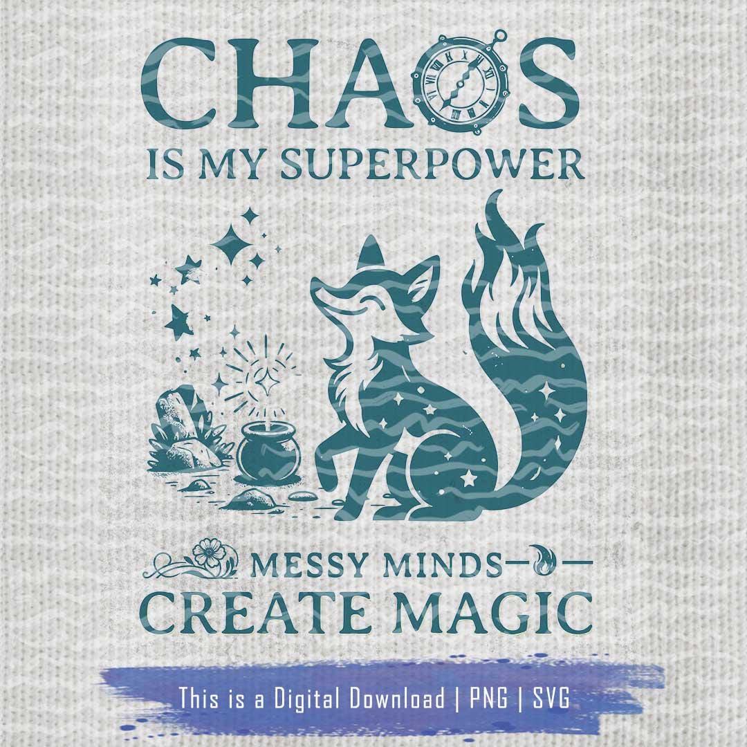Chaos Fox PNG SVG: Funny Mental Health Design (digital Download) - Etsy