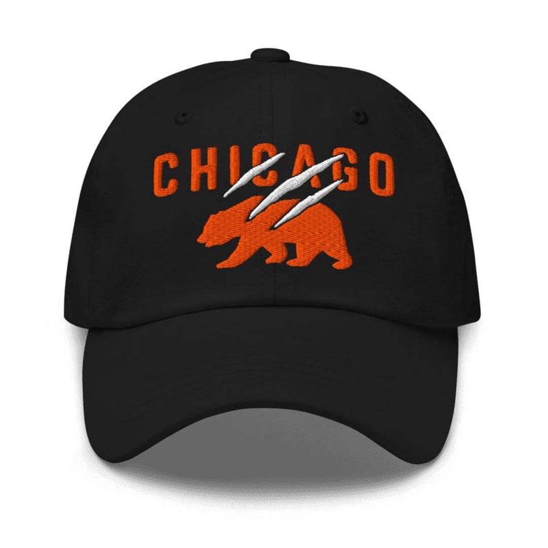 Chicago Bears Claw Embroidered Football Hat Aggressive Bear Cap, Game ...