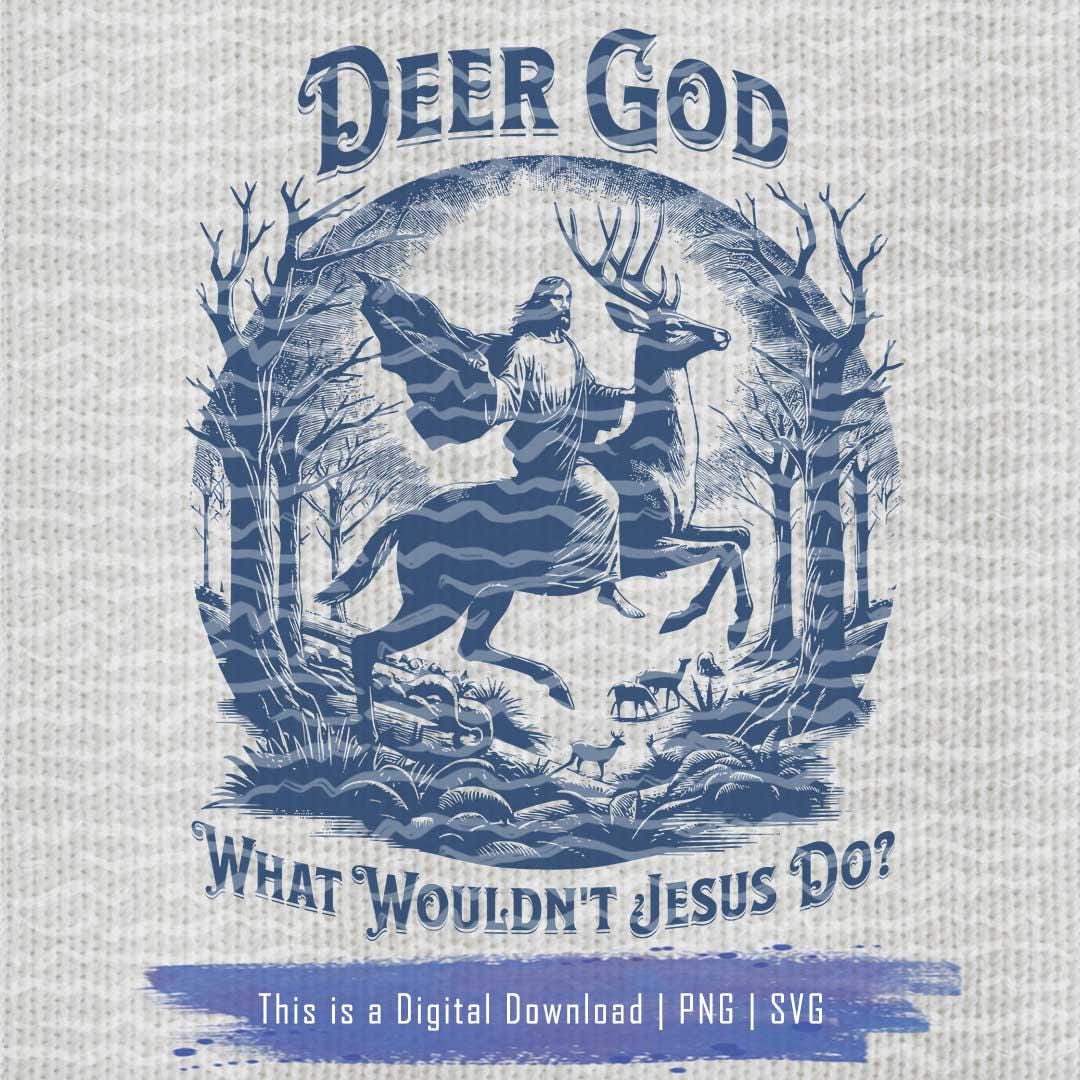 Jesus Riding Deer PNG SVG: Funny Christian Design (digital Download) - Etsy