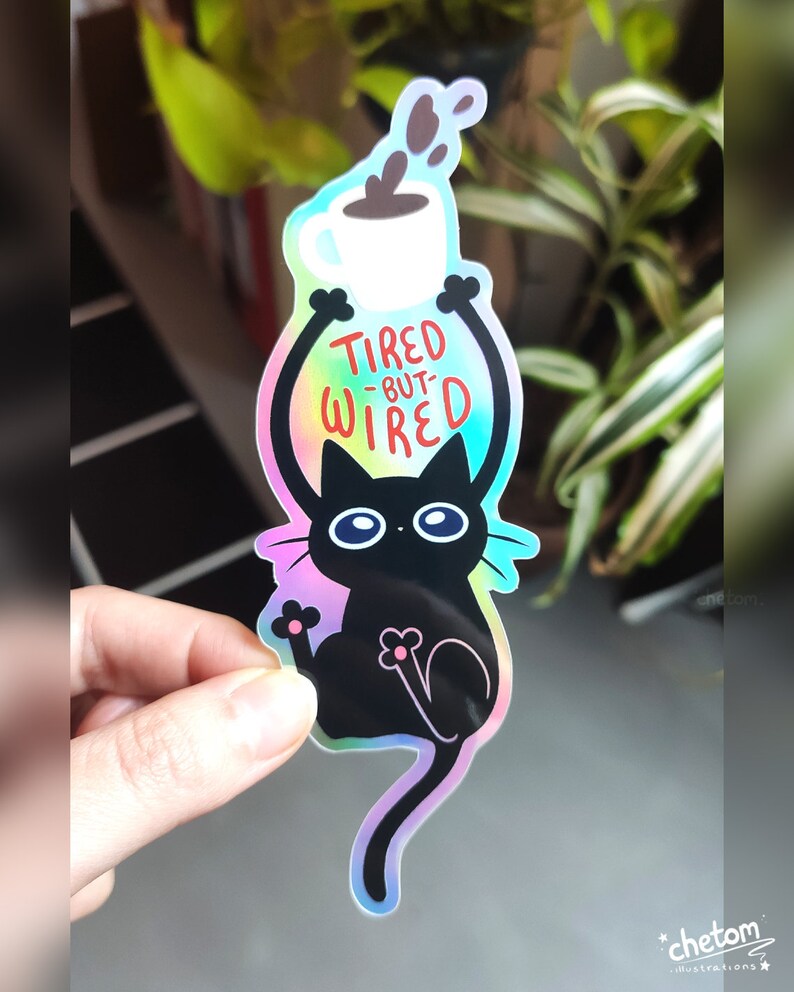 Stickers, Labels & Tags Paper & Party Supplies Wired but Still Tired ...