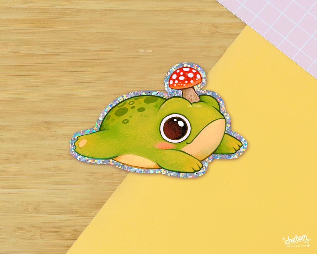 Ferdinand Frog Glitter Vinyl Sticker Frog Toad Sticker Toad Stationery ...
