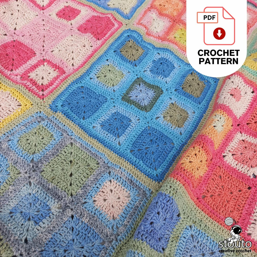 Rainbow Granny Square Blanket Pattern | Crochet Granny Square Blanket ...