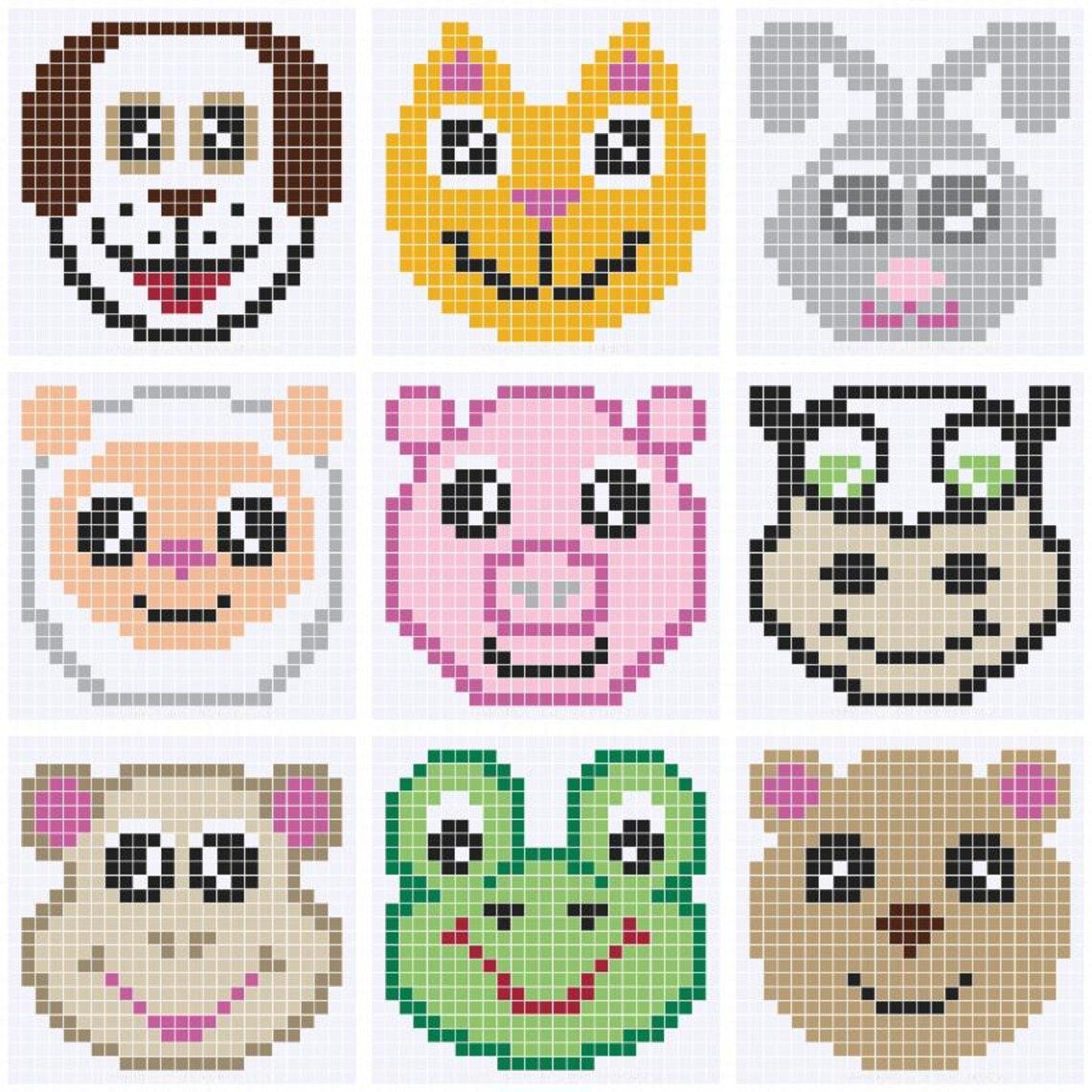 Animals | 9 C2C Graphs | Pdf Crochet Pattern - Etsy