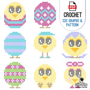 C2C Easter Themed 9 Graphs and Patterns, 9 Easter Themed Graphs, Baby ...