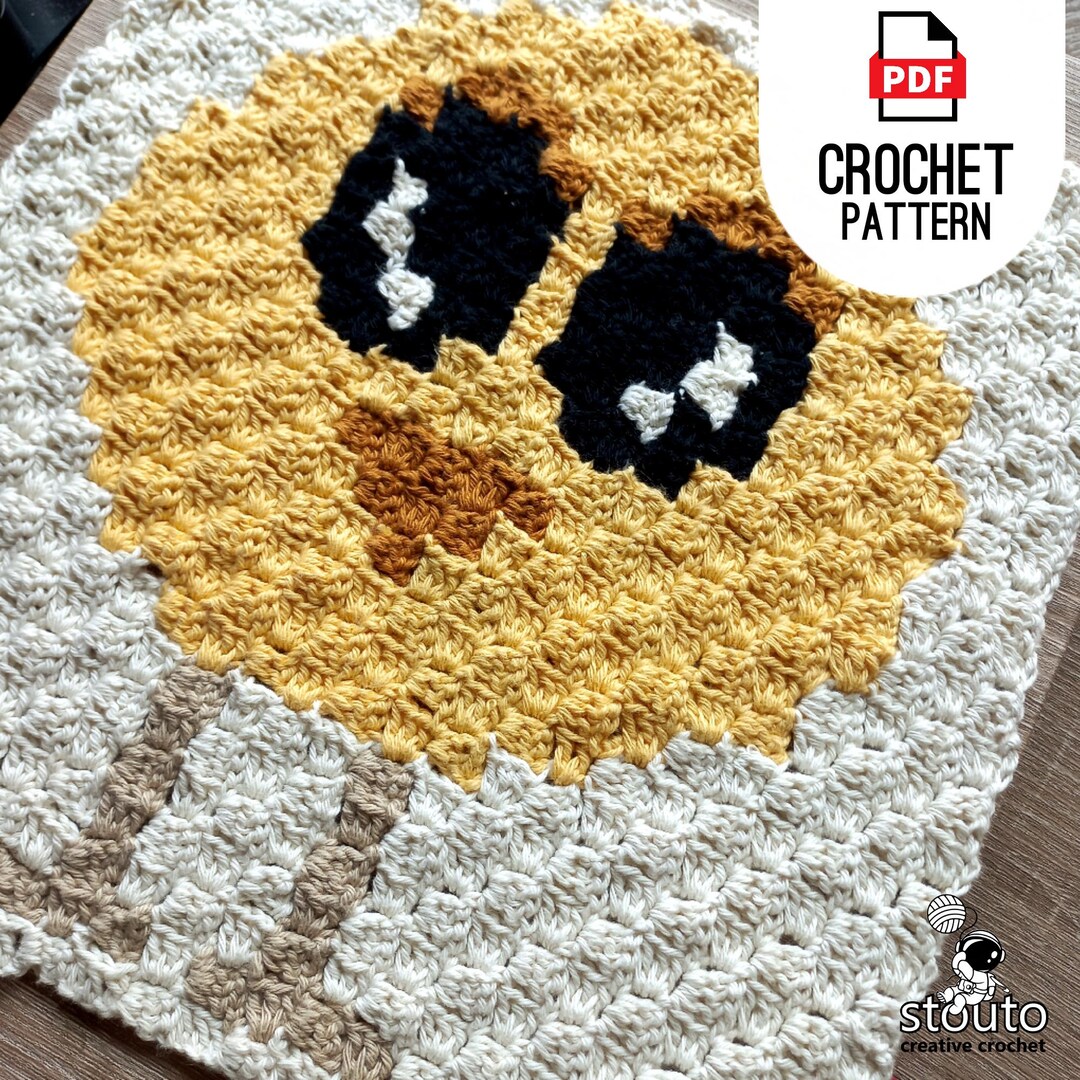 Crochet Corner to Corner Square, Cute Easter Chick C2C Graph and ...
