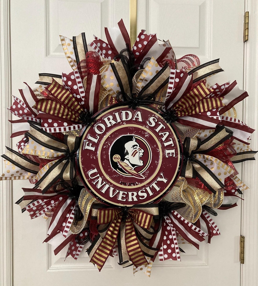FSU Wreath, Florida State University Door Wreath,fsu Seminoles Sports ...