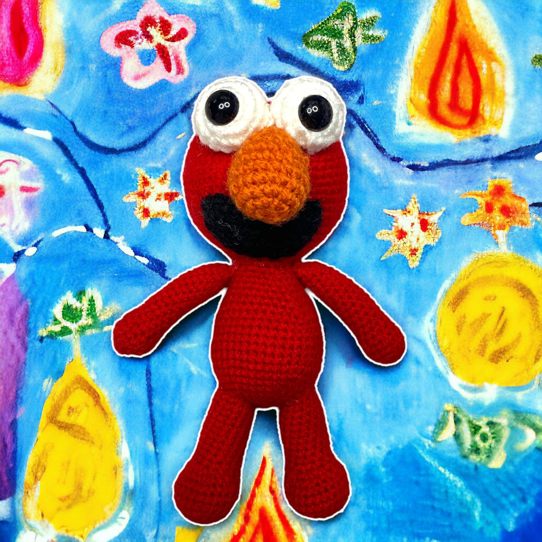 Handmade Crochet Elmo Amigurumi: Furry Red Monster Plush A Huggable ...