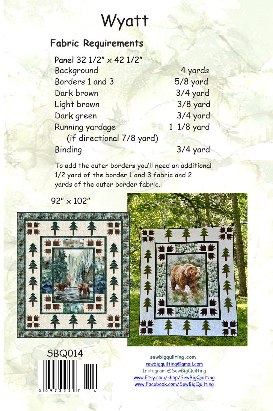 Wyatt Digital Pattern From Sew Big Quilting - Etsy