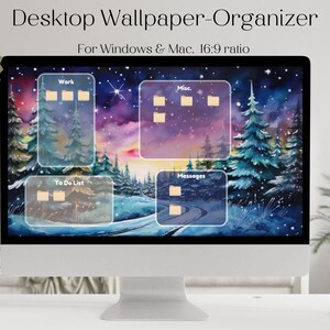 Christmas Computer Desktop Organizer Template-editable Christmas Scene ...