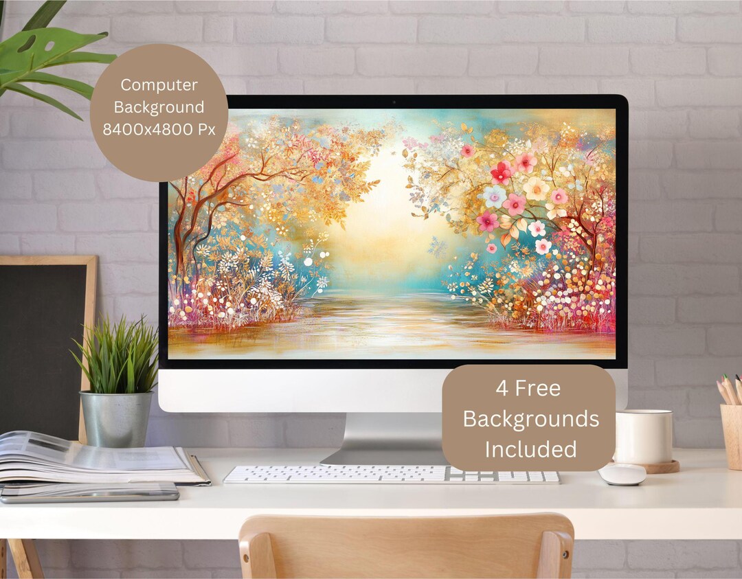 Watercolor Landscape Computer Wallpaper-colorful Sunset Background for ...