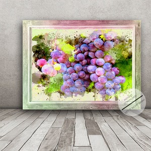 Grapes Watercolor Printable Art-fruit Artwork Digital Download-country ...