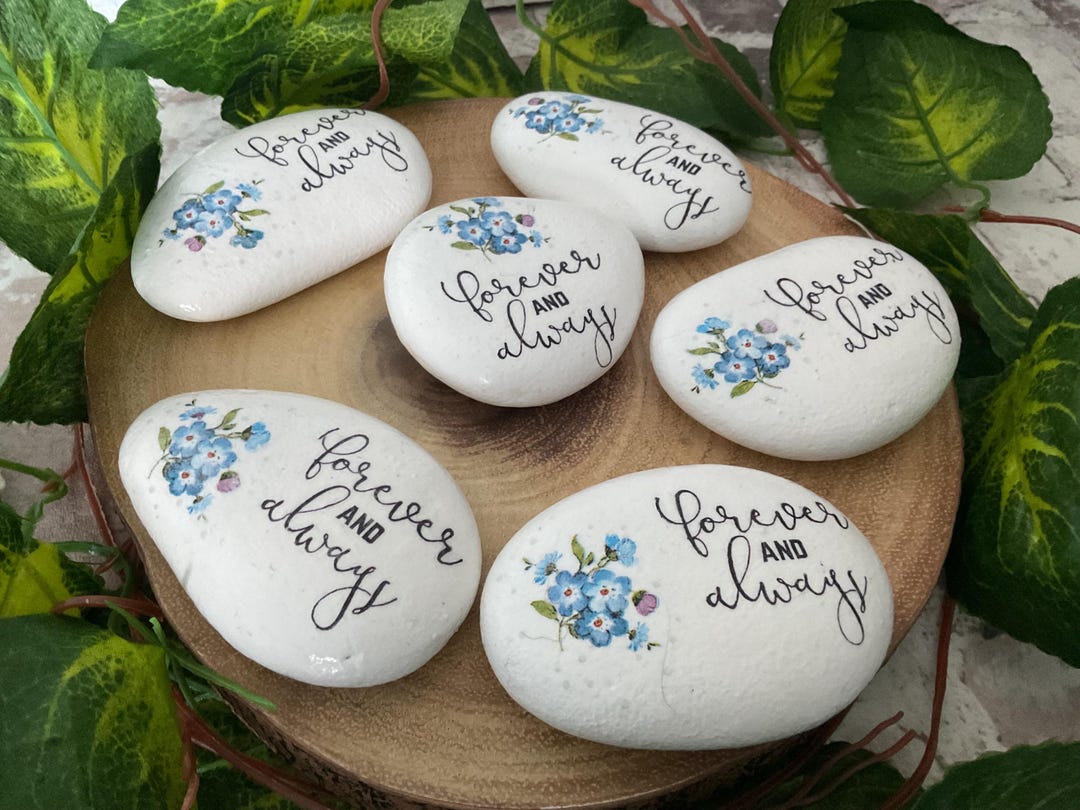 Memorial Grave Pebble Stone. Forget Me Not. Remembrance. Garden ...
