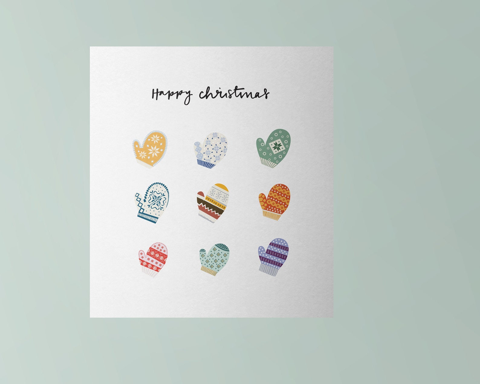 Winter Mittens Christmas Cards - Etsy