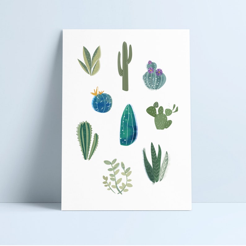 Cactus Print - Etsy