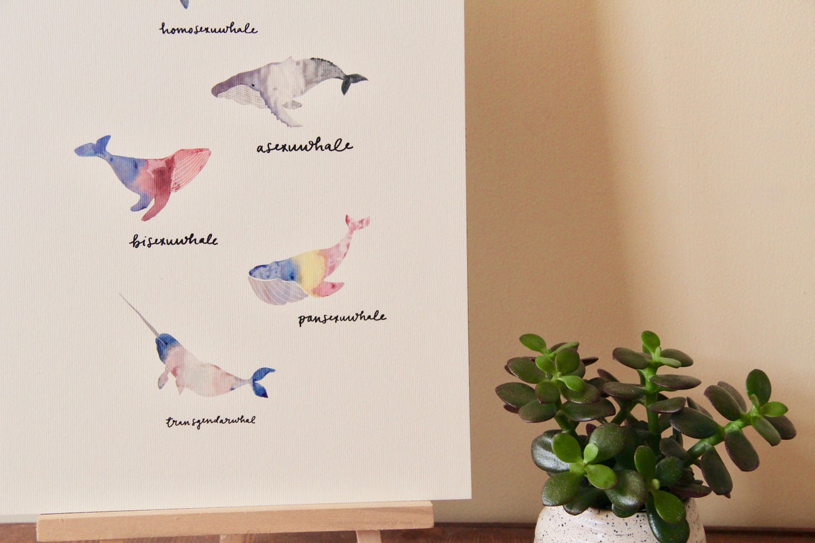 LGBT Whales A4 Print - Etsy