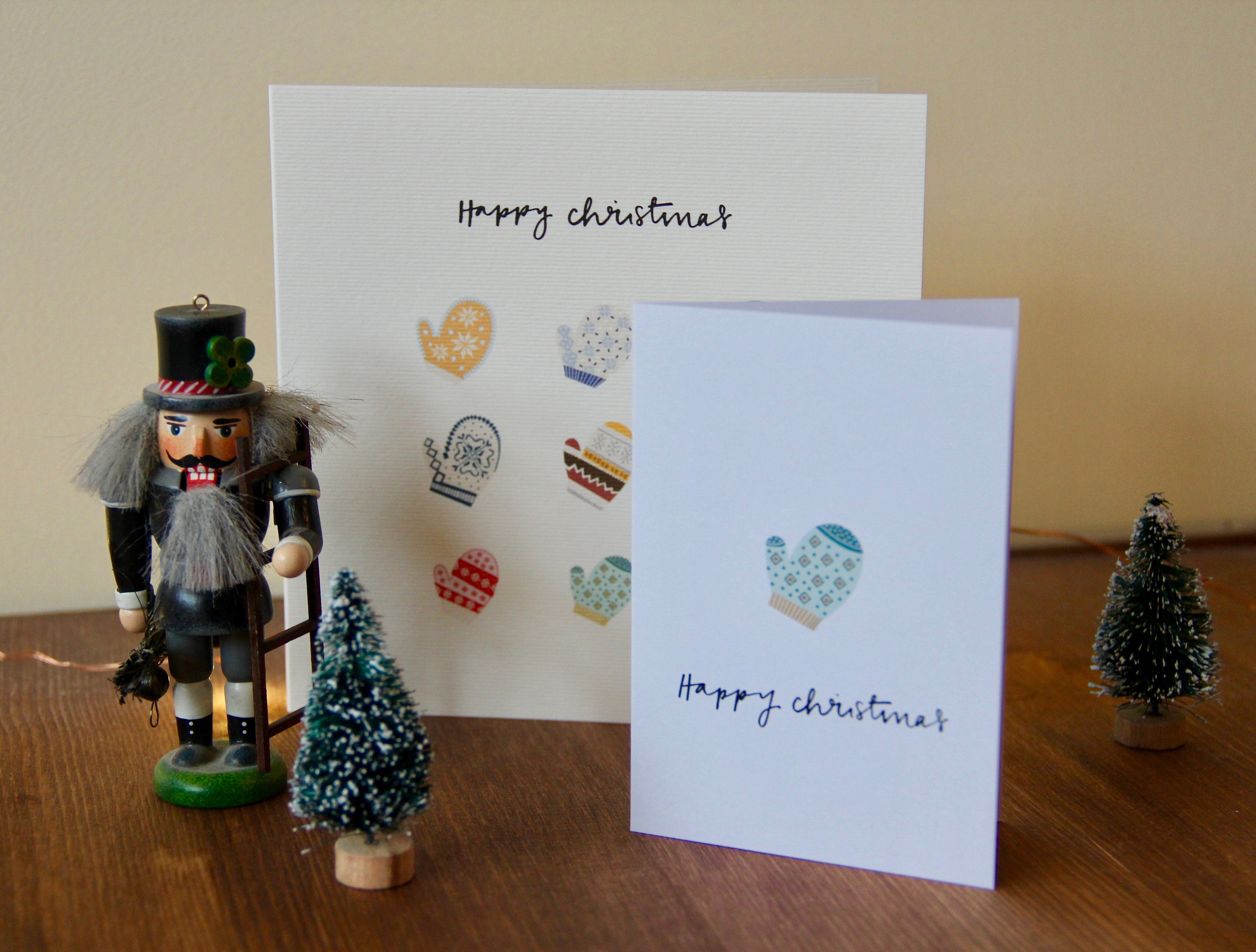 Winter Mittens Christmas Cards - Etsy