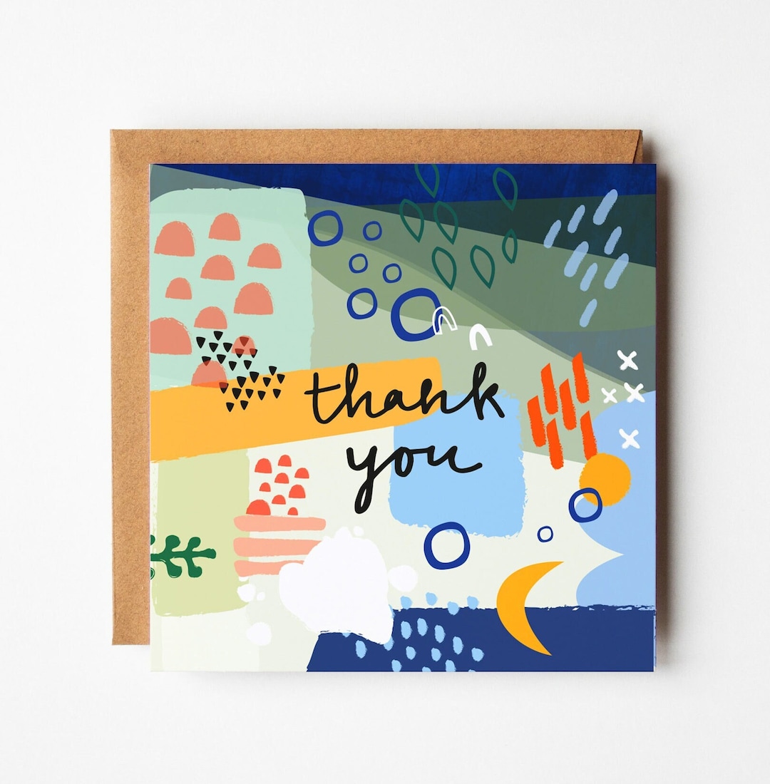 Abstract Thank You Card - Etsy