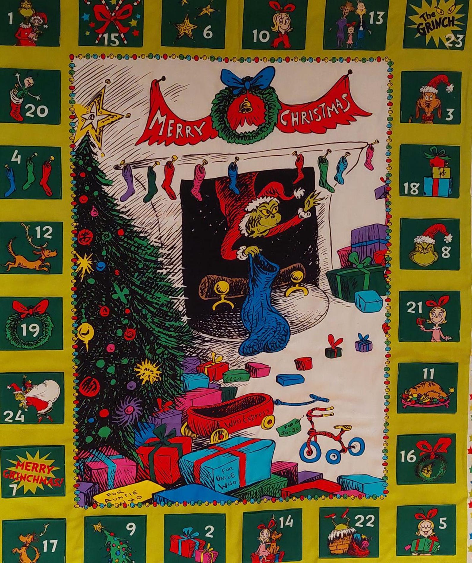 Grinch Advent Wall Hanging...free Shipping - Etsy