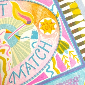 Perfect Match - Risograph Print - Matchbox Artwork. - Etsy