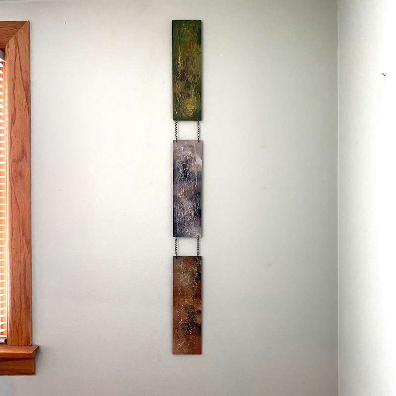 Vertical Narrow Mixed Art - Etsy