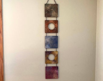 Vertical Hanging Modern Abstract Wall Art, Abstract Wooden Wall Art ...