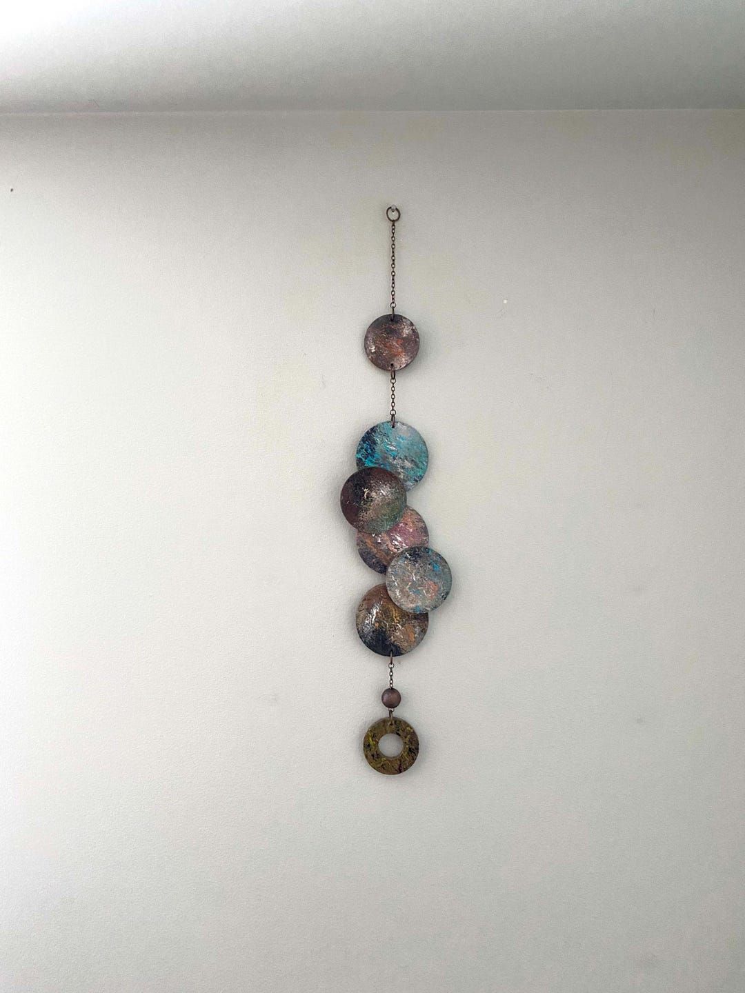 Vertical Wooden Circle Wall Art, Wooden Circle Wall Hanging, Narrow ...
