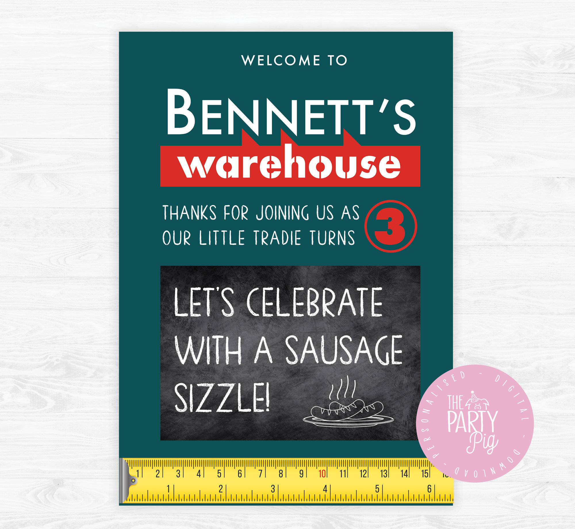 Bunnings Inspired Birthday Sign L A1 Welcome Poster Digital Download ...