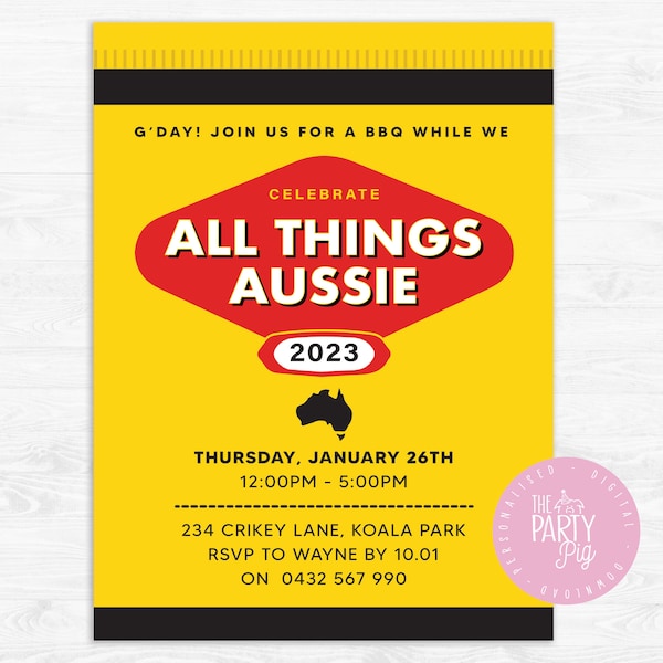 Australia Invitation - Etsy