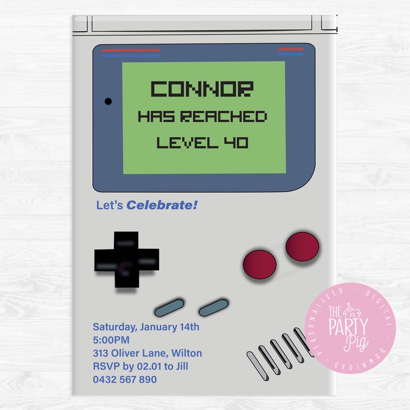 Nintendo Invitation - Etsy