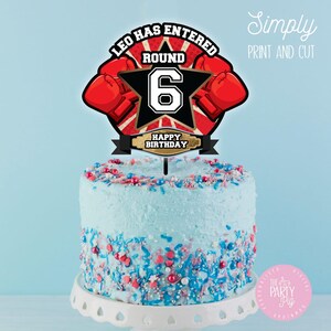 Boxing Birthday Digital Cake Topper, Knockout Birthday, Boxing Birthday ...
