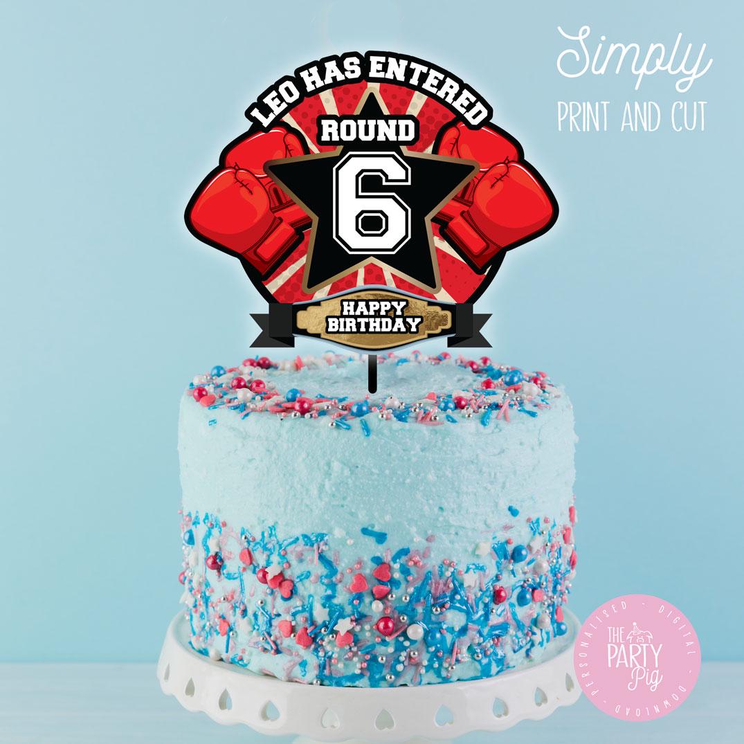 Boxing Birthday Digital Cake Topper, Knockout Birthday, Boxing Birthday ...