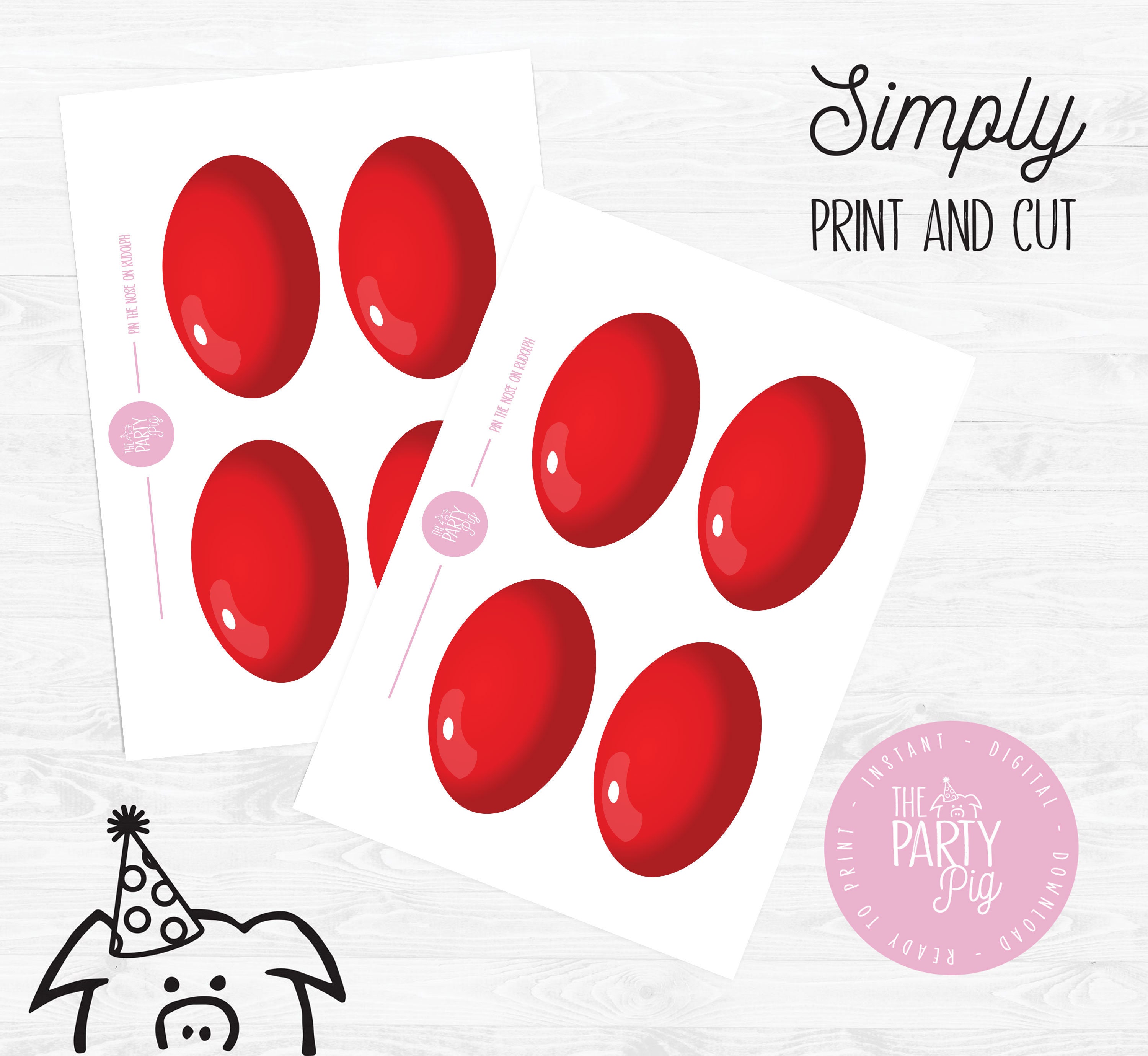 Christmas Party Game Pin the Nose on Rudolph the Reindeer DIY Party ...