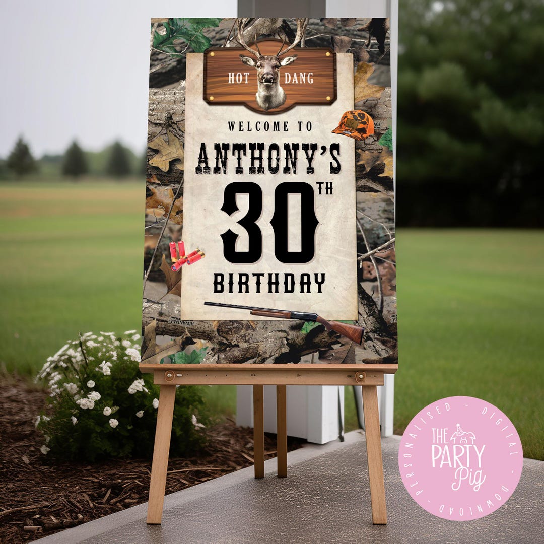 Redneck Hunting Hillbilly Birthday Welcome Sign, Redneck Birthday ...