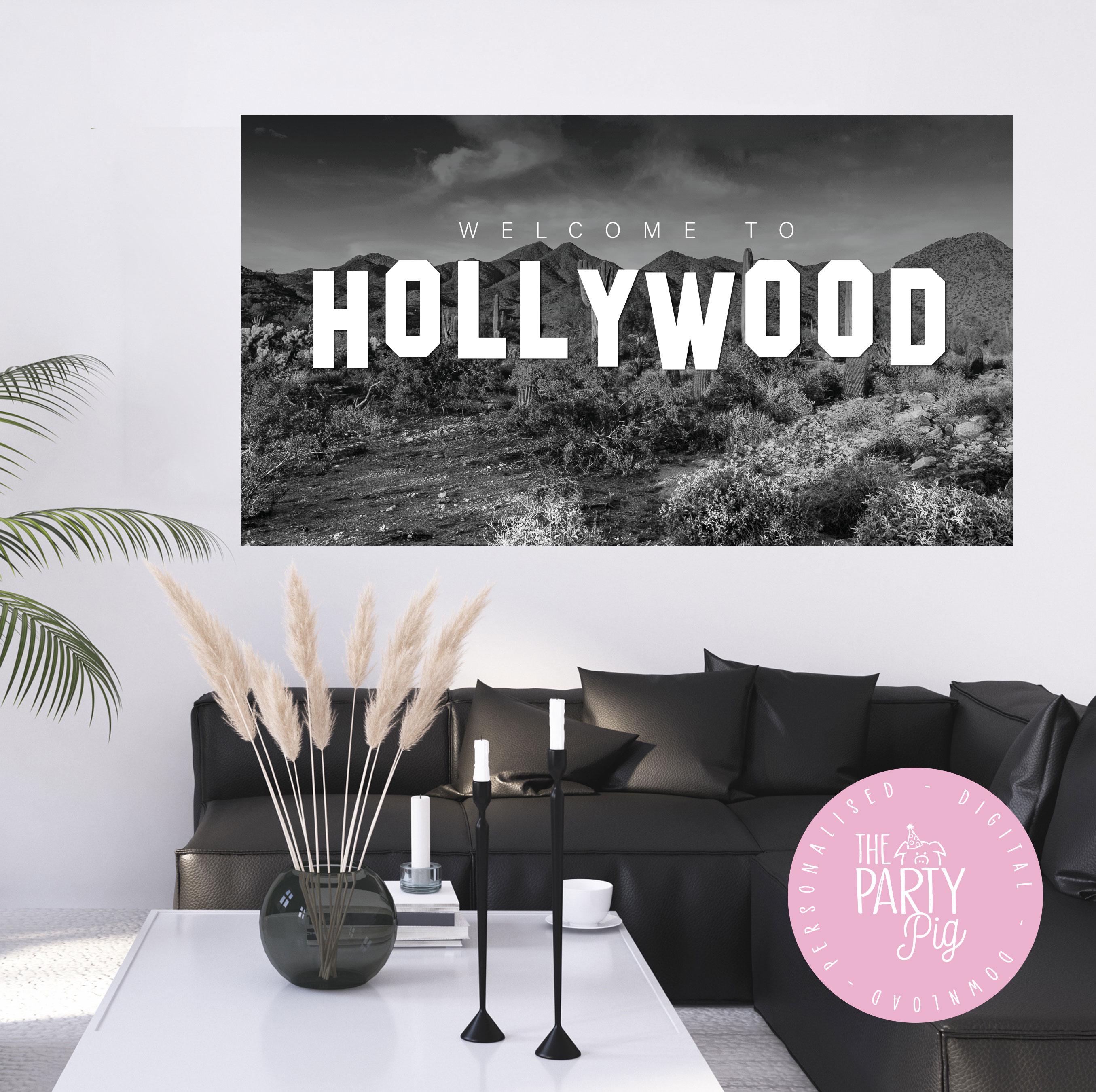 Hollywood Party Sign, Hollywood Backdrop, Hollywood Party Poster ...