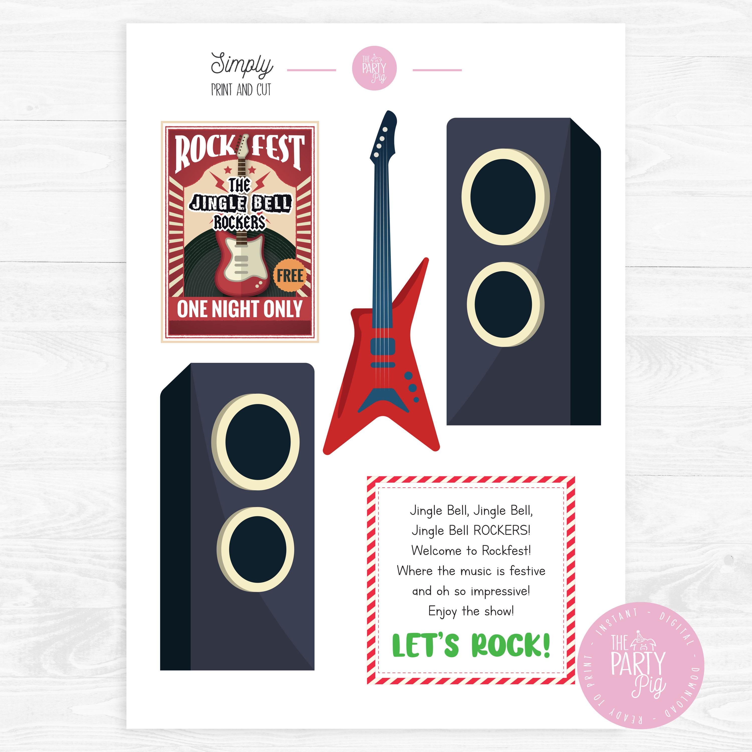 Printable Elf Rock and Roll Concert /rockstar Elf Prop,christmas Elf ...