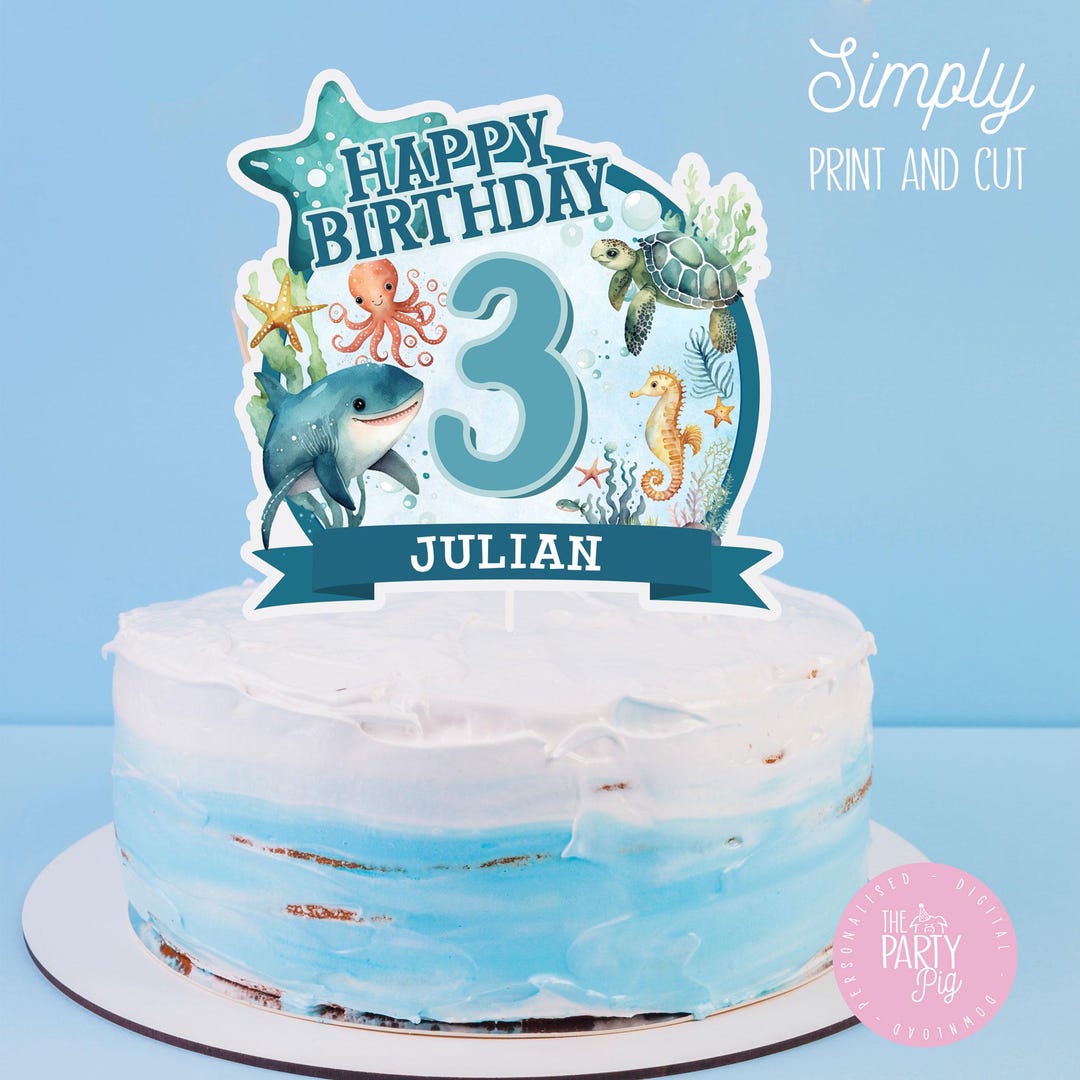 Under the Sea Cake Topper, Oneder the Sea Cake Topper, Ocean Cake ...