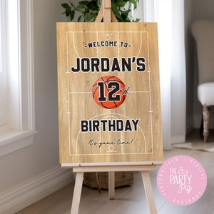 Basketball Birthday Welcome Sign Basketball Party Poster Welcome Sign ...