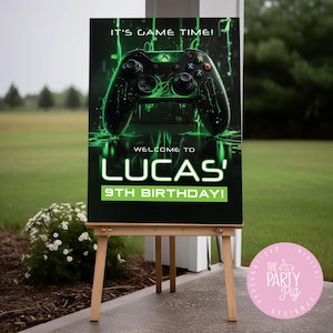 Gamer Welcome Sign, Video Game Birthday Sign, Gaming Birthday Party ...