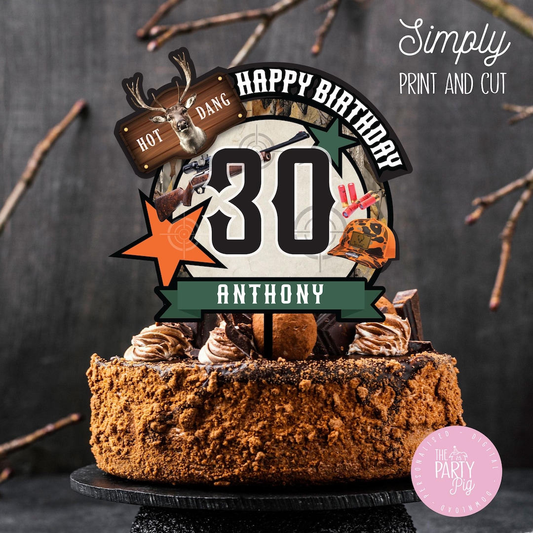 Redneck Hunting Hillbilly Cake Topper, Redneck Birthday Cake Topper ...