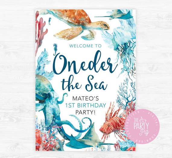 Oneder the Sea First Birthday Welcome Sign Under the Sea Theme - Etsy